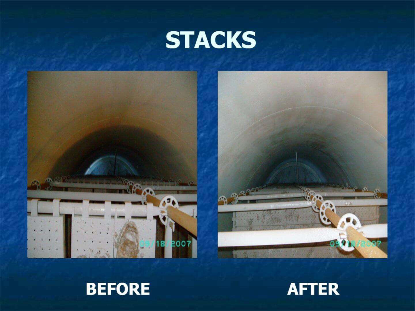 Interior & Exterior Stack Coating | Precision Iceblast | Dry Ice Blast